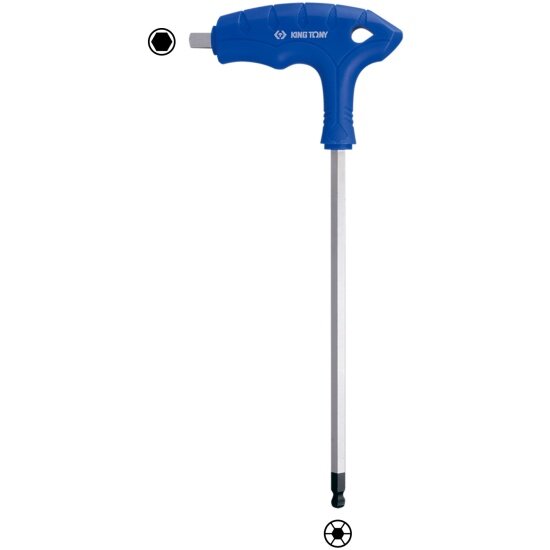 Шестигранник Г-образный King Tony 8 мм, с шаровым окончанием