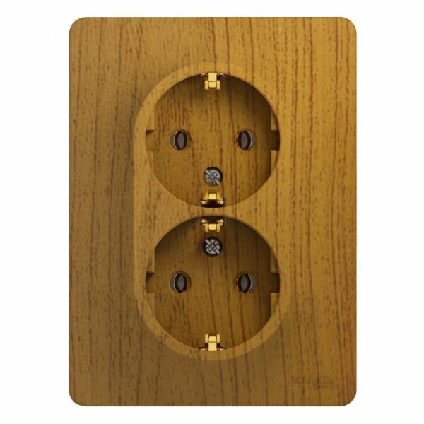 3 шт. Systeme Electric Glossa Дерево Дуб, Розетка 2-я с заземлением, GSL000524
