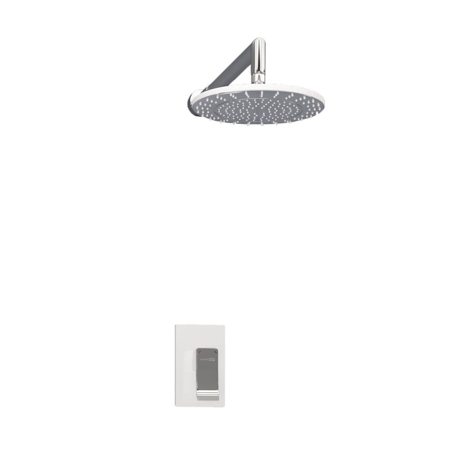Встраиваемый комплект для душа с верхней душевой насадкой, белый, WasserKRAFT A12667WHITE