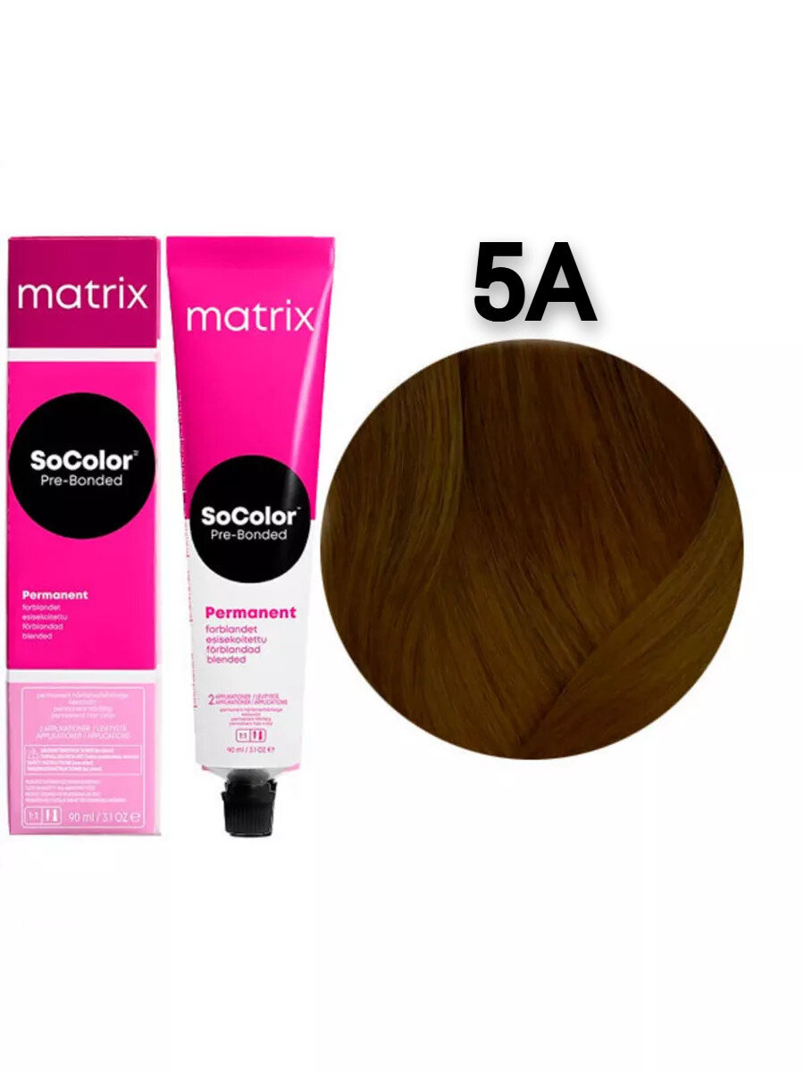 Matrix Крем - краска SoColor beauty, 5A светлый шатен пепельный, 90 мл