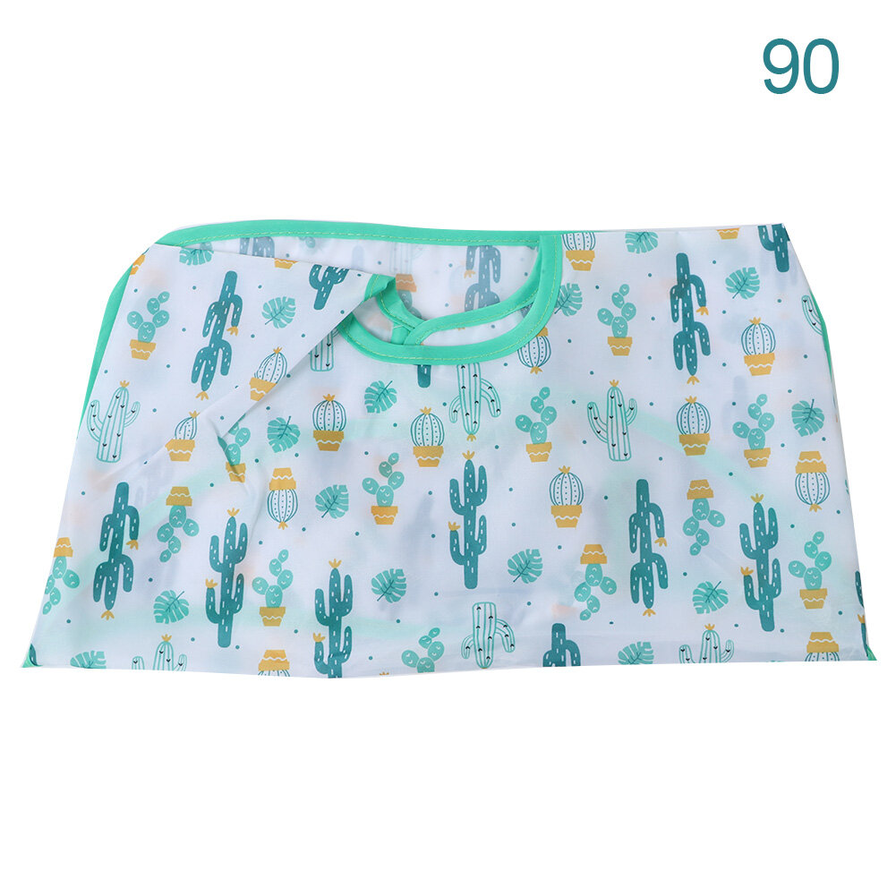 Детский фартук с длинными рукавами и круглым вырезом, водонепроницаемый, с защитой от загрязнений, зеленый, 90