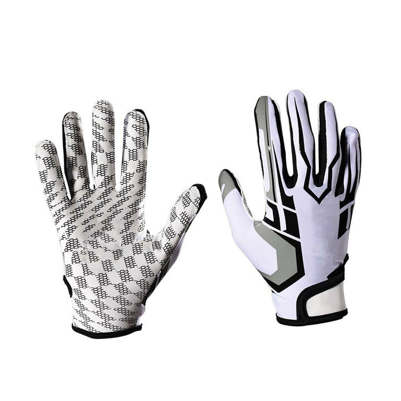 Нескользящие перчатки для американского футбола и регби, дышащие спортивные перчатки с полными пальцами для бейсбола.