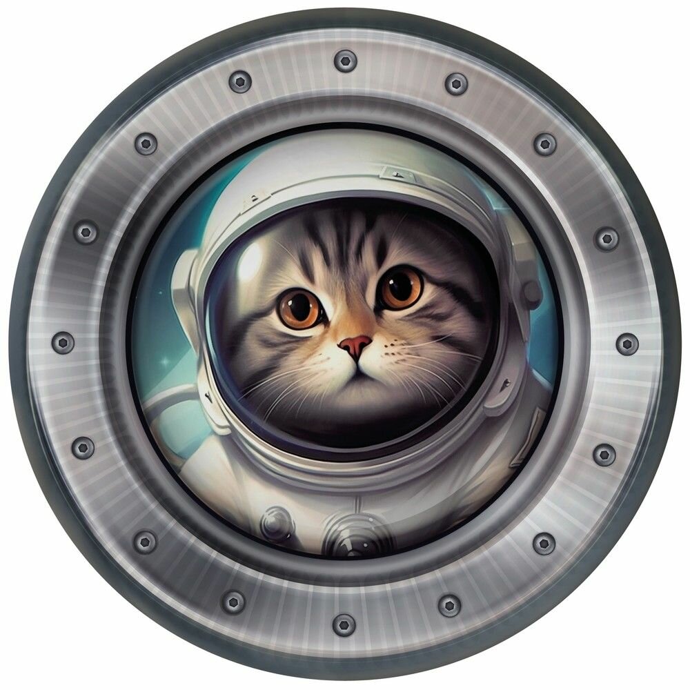 Тарелки бумажные ND Play "Кот-космонавт" в пленке, 6 шт d 180 мм