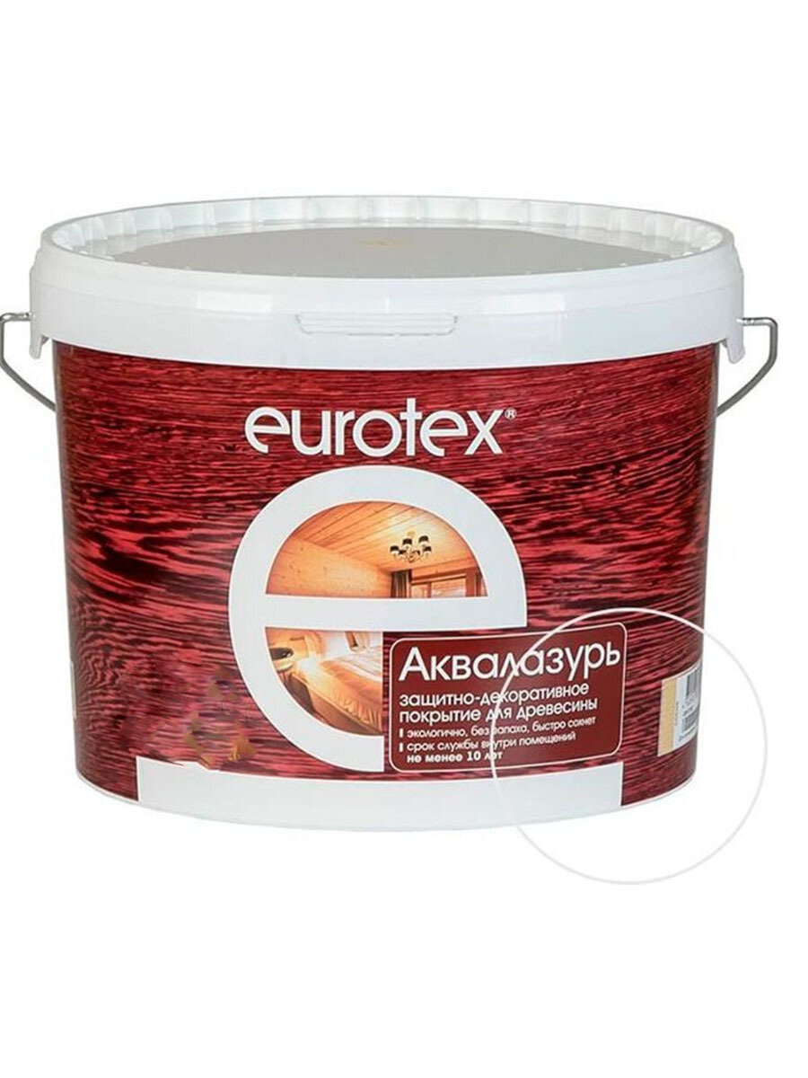 Лак-антисептик внутренние/наружные работа 0,9кг. EUROTEX Рогнеда (сосна). 93172