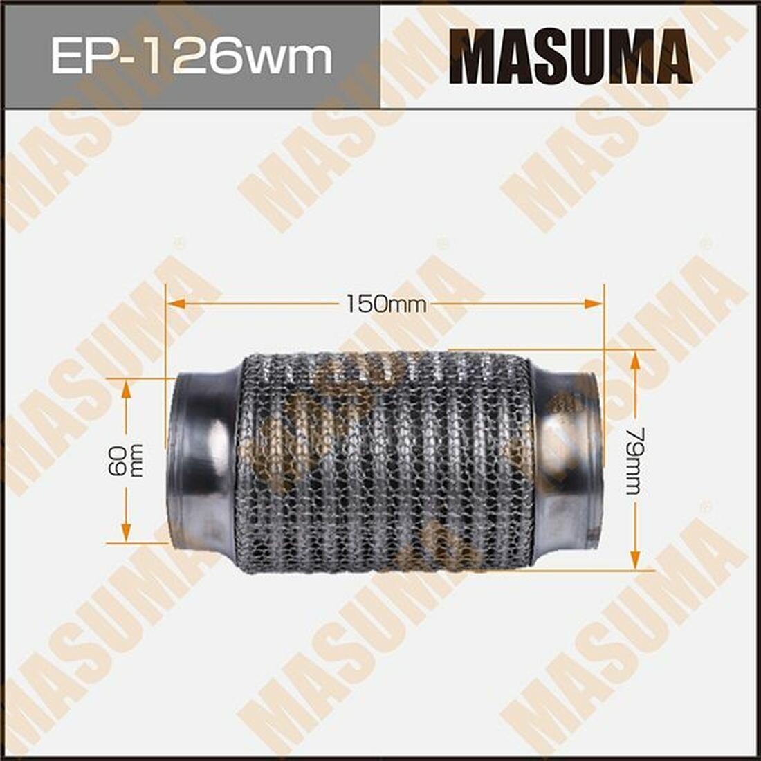 Гофра глушителя wiremesh 60x150 Masuma EP-126wm