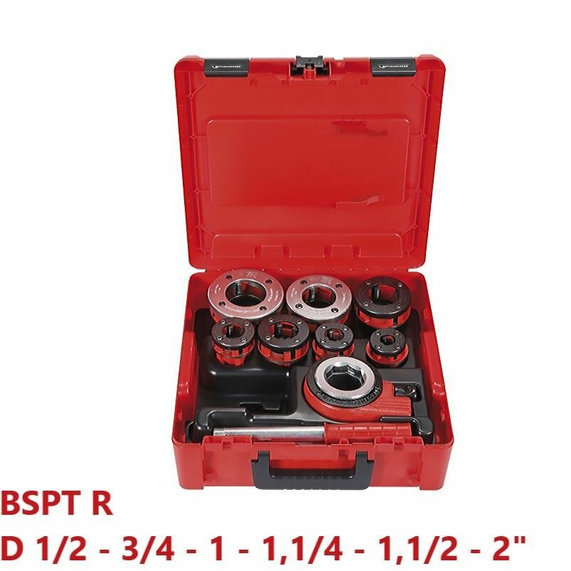 К-т: клупп ручной супер-кат в пластм. ящике с головками BSPT R 1/2-2"