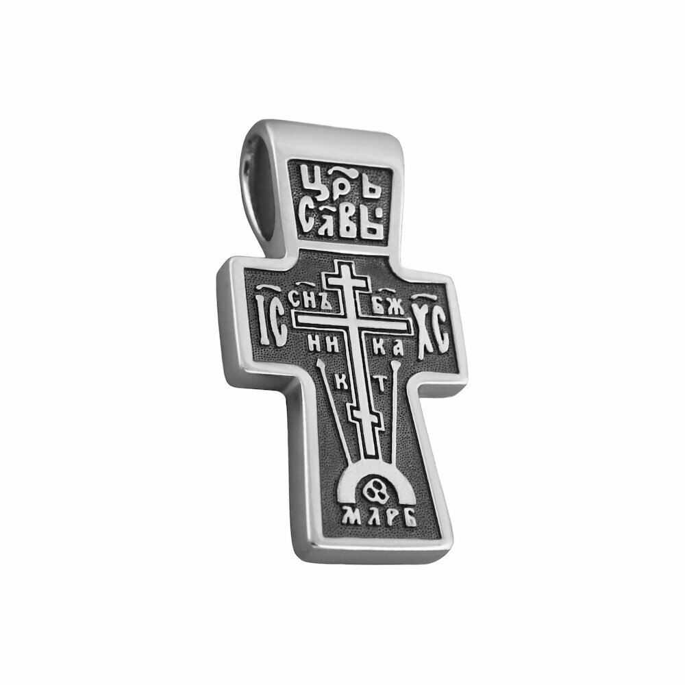 Крестик, серебро, 925 проба, чернение