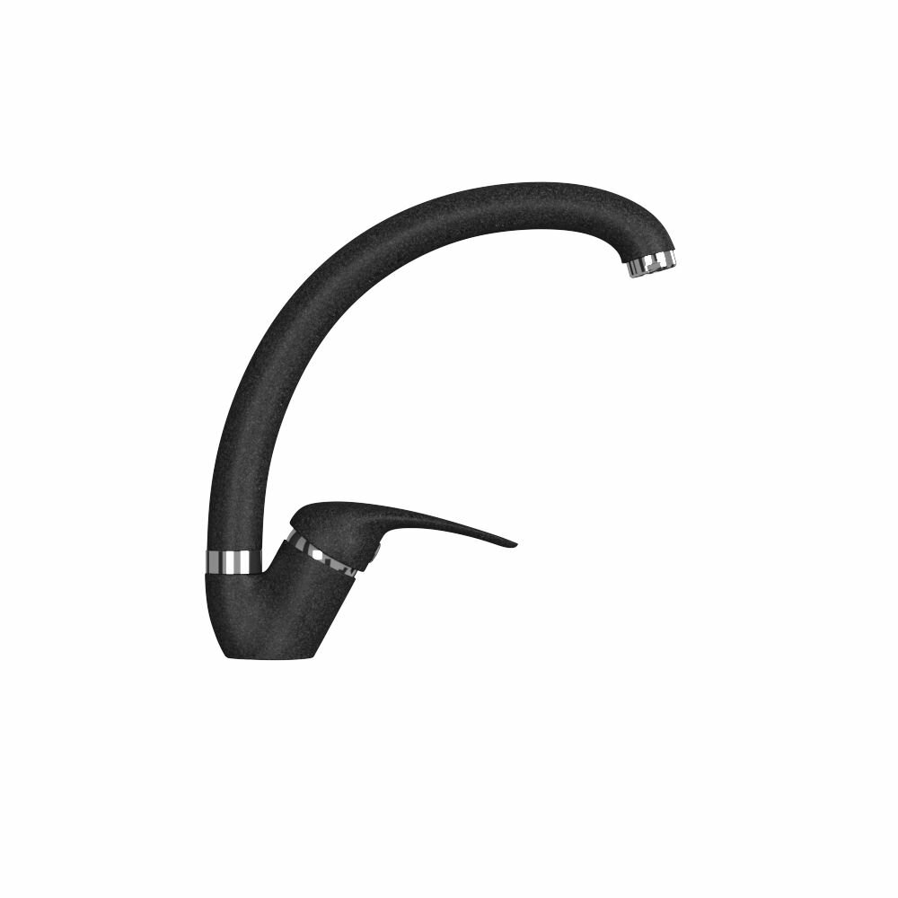Смеситель для кухни GreenStone GS-002-308, черный, поворотный излив, матовый