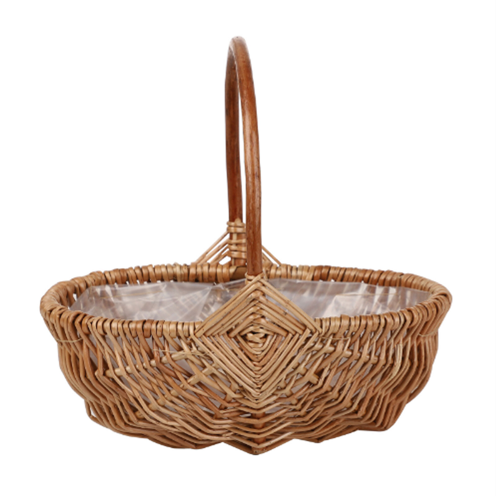 Ручная маленькая цветочная корзина, контейнер для цветочных композиций ручной работы в деревенском стиле, идеально подходит для сельского декора или загородного сада