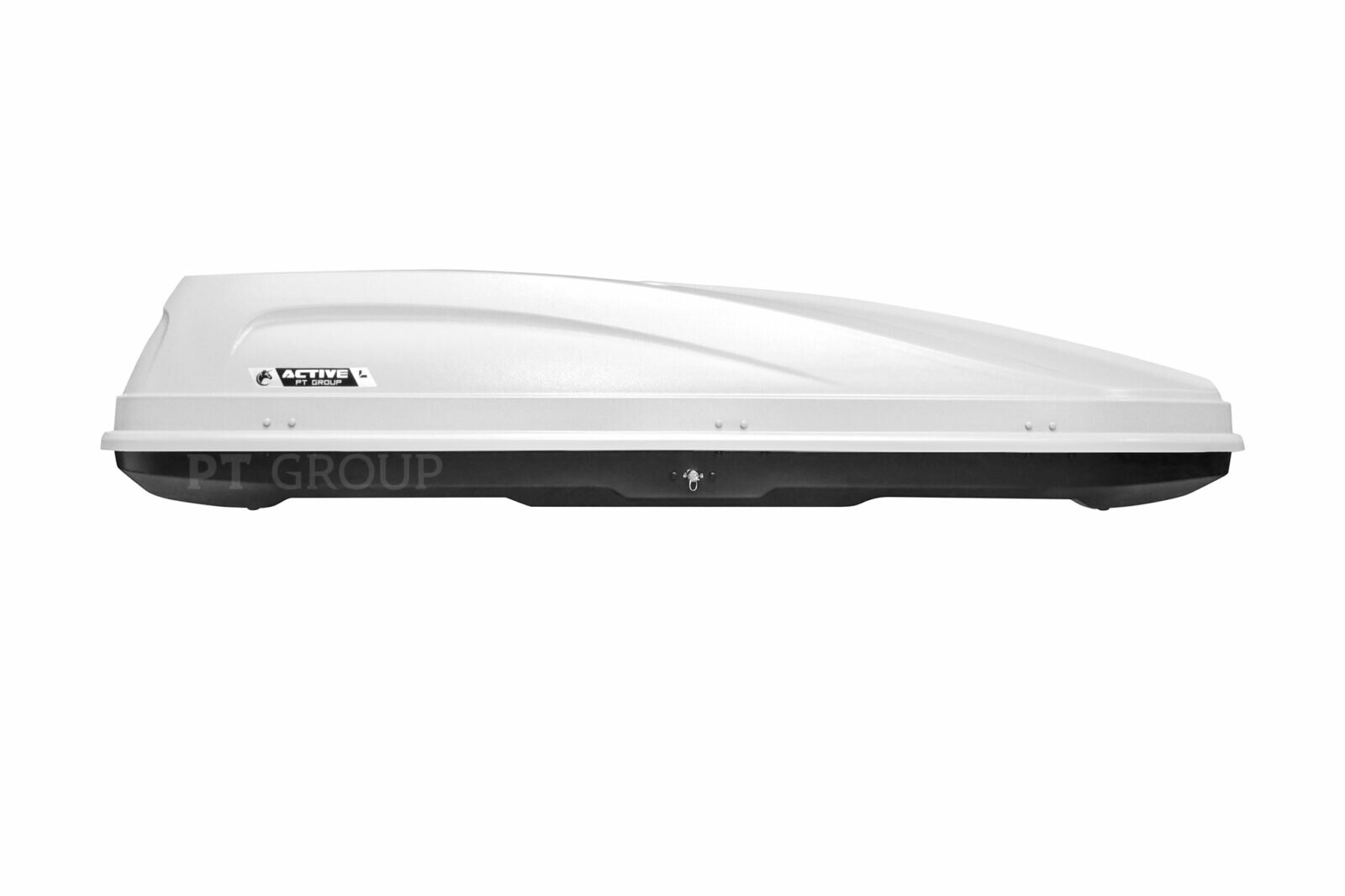 Автобокс на крышу автомобиля Active L 650 литров PT Group с двухсторонним открыванием (белый)