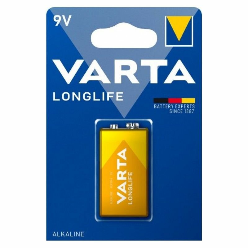 Батарейка (2шт) крона щелочная (алкалиновая) VARTA 6LR61 LONGLIFE 9В (бл1)