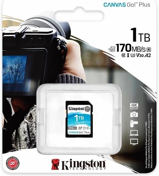 Kingston Карта памяти 1ТБ Kingston Canvas Go Plus SDG3/1TB SecureDigital XC UHS-I U3