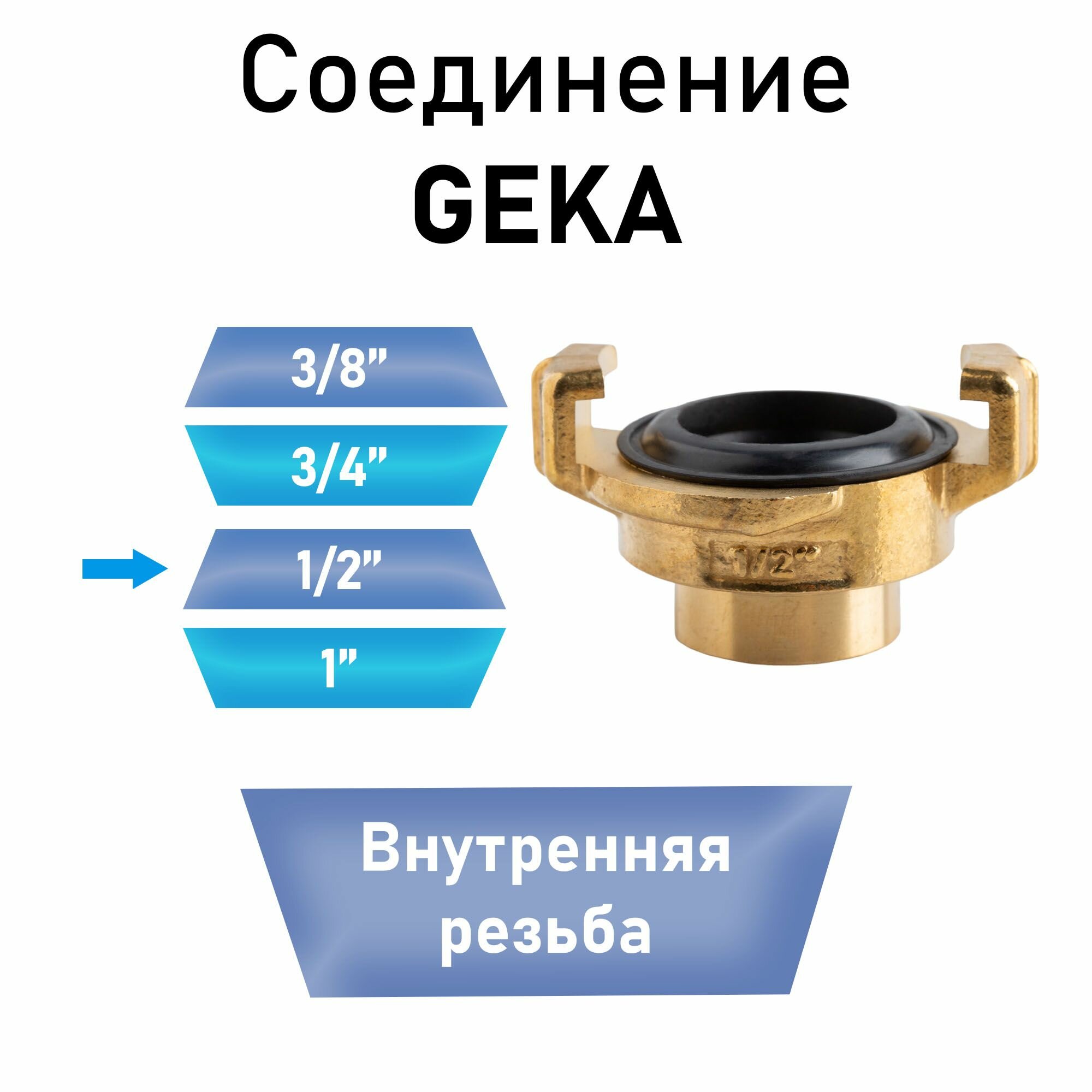 Соединение Гека (GEKA) 1/2" внутренняя резьба
