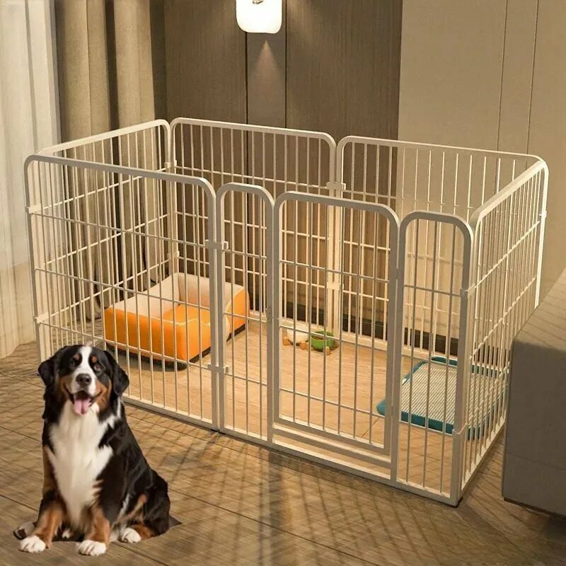 Усиленный вольер для собак, кошек, кролика. Металлическая складная клетка для крупных, средних и мелких пород домашних животных. Уличная будка для щенков и котов. 6 секций