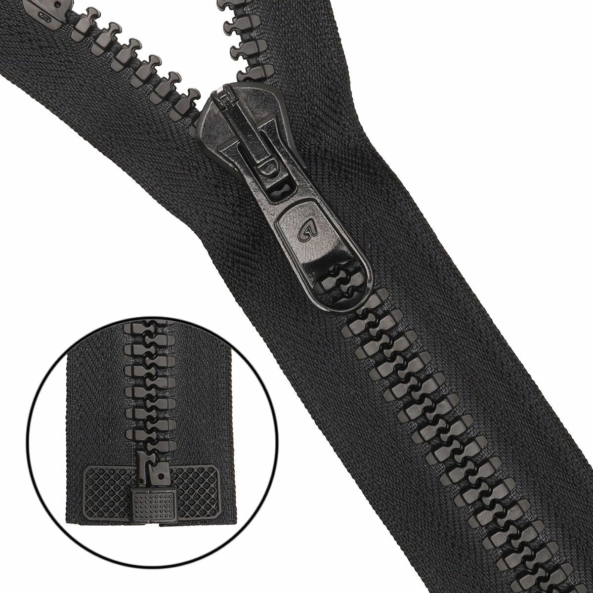 Молния трактор Т20 (8мм) 1 замок 80см (2458) Arta-F (077 черный)