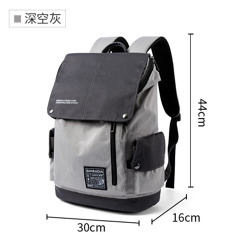 Рюкзак MOYYI, холщовый, с USB, мужской, 20-35 л, космический серый
