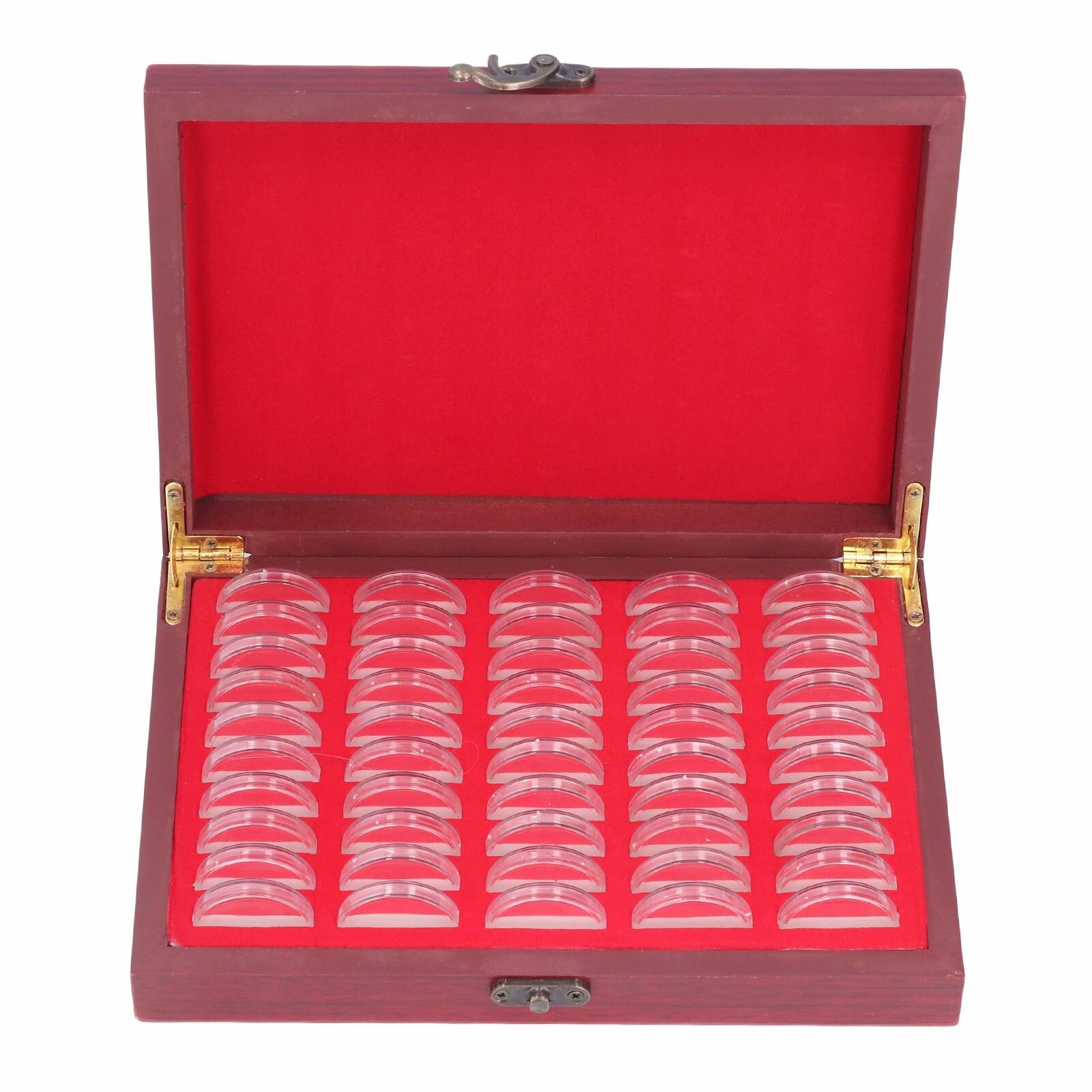 Монетница 50 штук Vintage Wooden с прозрачным защитным кейсом для нумизматической коллекции