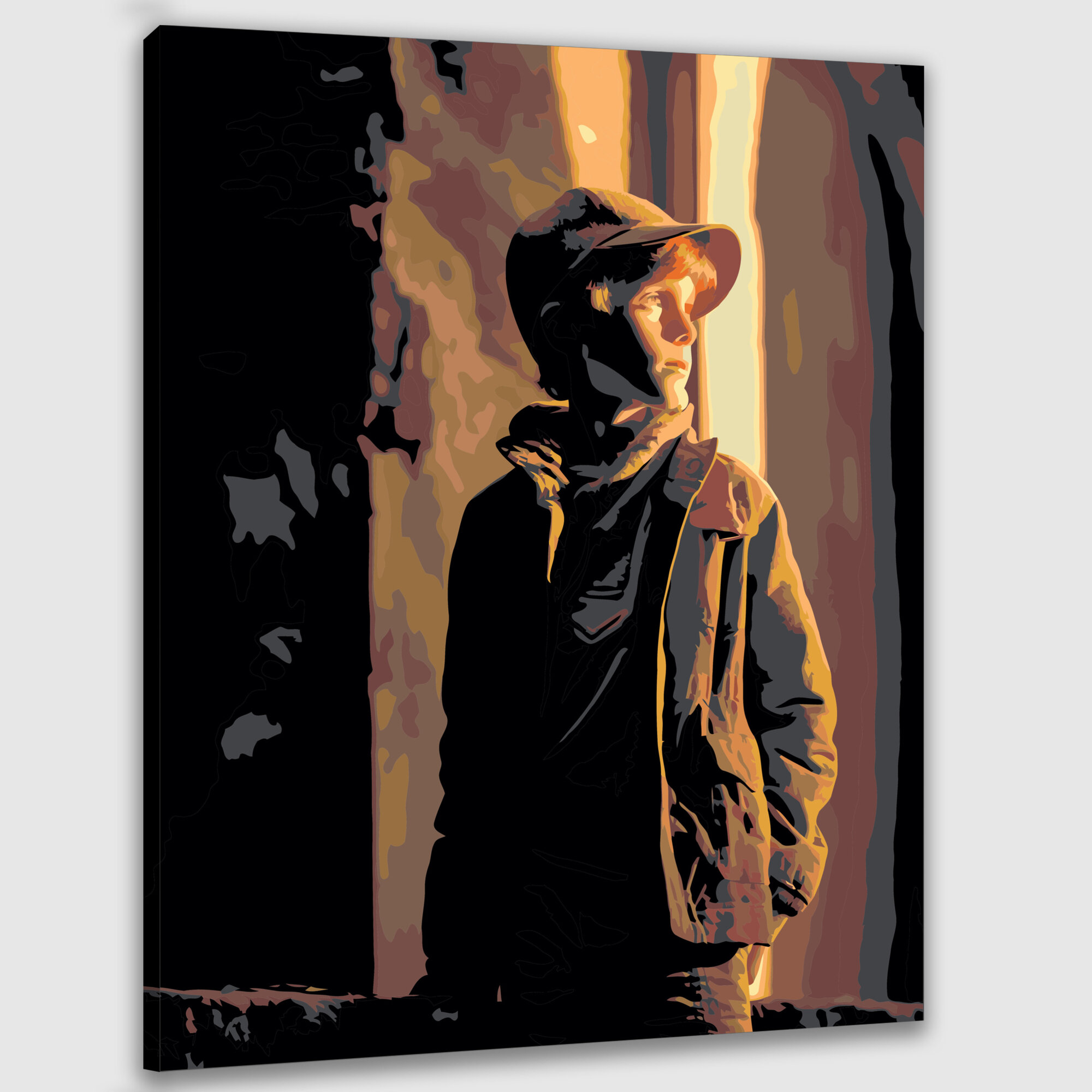 Картина по номерам 40x50 см, мальчик, школьные годы, экскурсия, историческое место, памятник, архитектурные детали