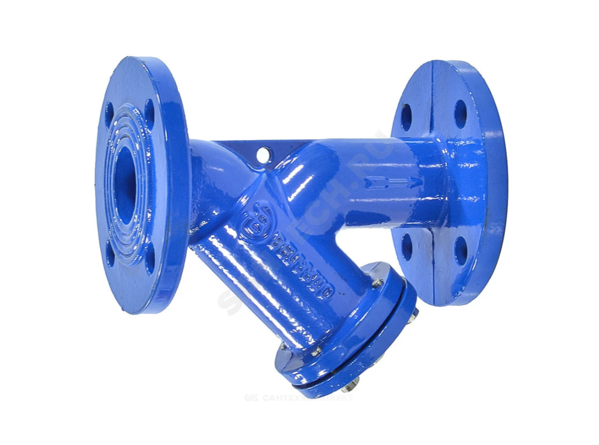 Фильтр сетчатый Y-образный чугун Ду 150 Ру16 Тмакс=300 oC фл со сливной пробкой Benarmo