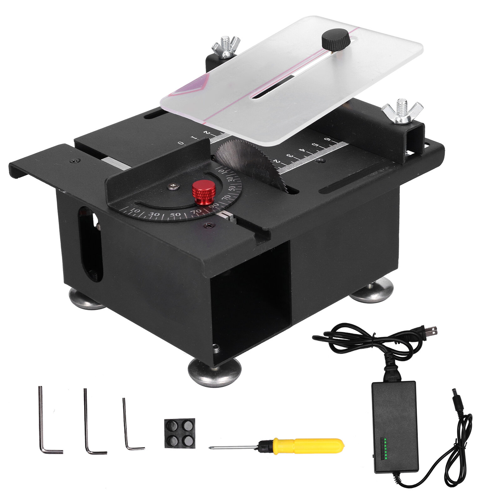 Настольная Пила Mini 100W Sliding Rail Регулируемая Режущая Машина для Деревообработки