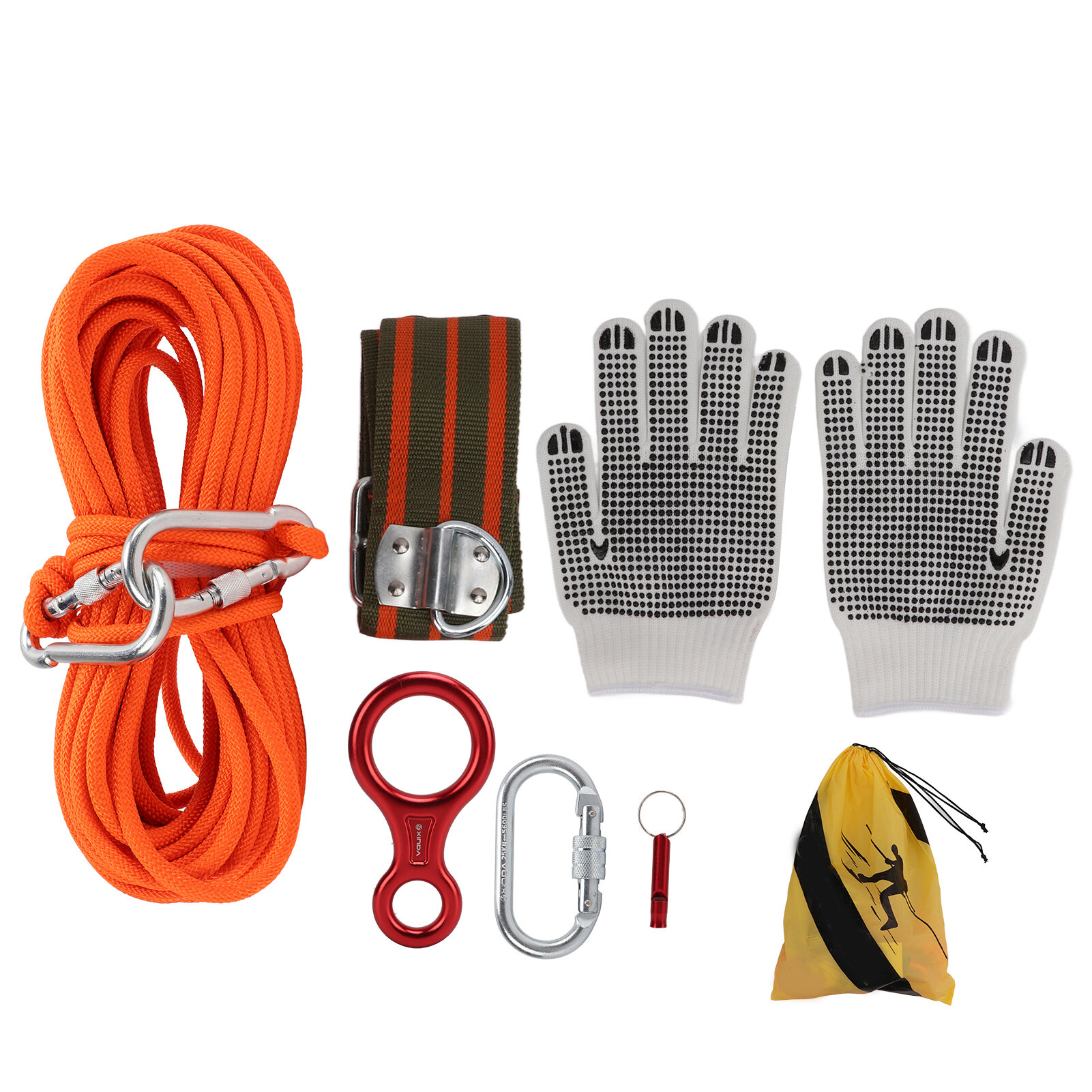 49,2 фута 0,3 дюйма Escape Roving Комплект Rappeling Berd 11KN Weight с карабинером для аварийного выживания пожара