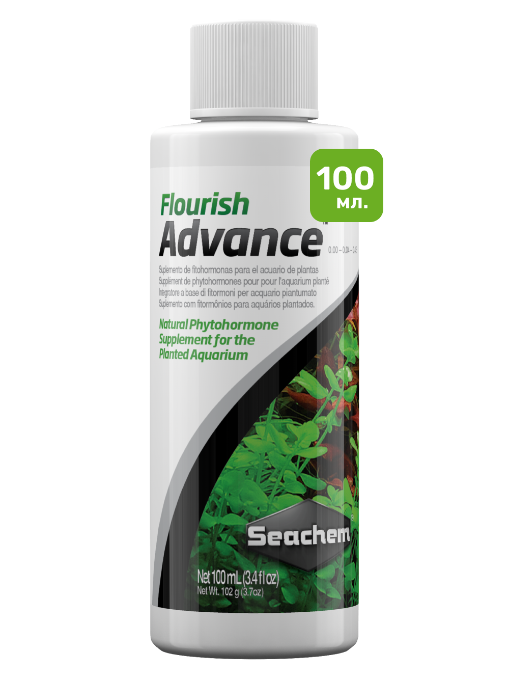 Добавка фитогормонов, минералов и питательных веществ Seachem Flourish Advance, 100мл, 5мл. На 80л.