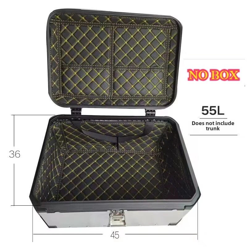 Универсальный квадратный ящик для багажника мотоцикла, универсальный хвостовой ящик для электромобиля, съемная подушка, внутренний вкладыш 36 л/45 л/57 л 55 L