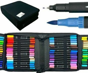 Скетч-маркеры 100 цв. DH-7 Двусторонние (линер+кисть) 1-3мм,