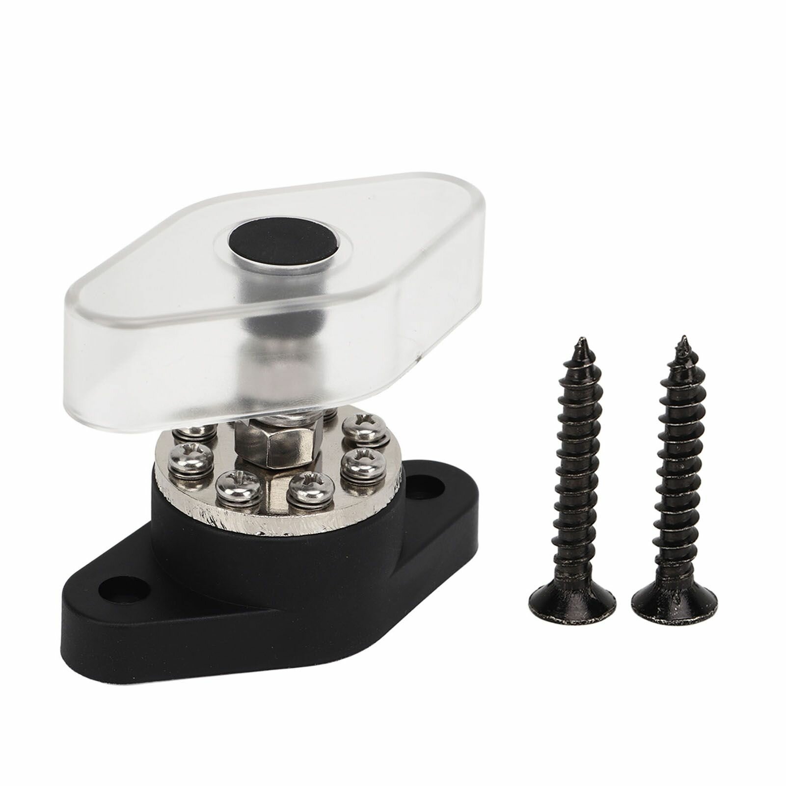 Распределительная шина 8+1, клеммы M10, 300А, чёрная с крышкой