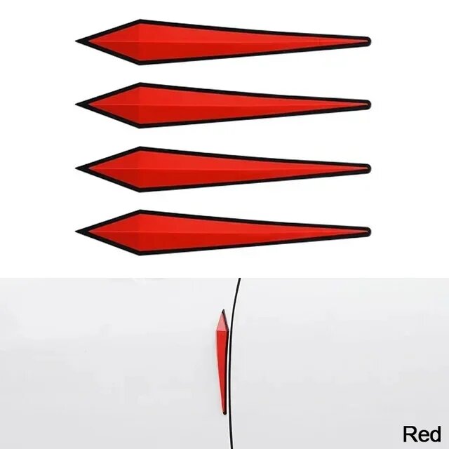4шт. Защитные накладки на бампер, цвет: 4pcs-red
