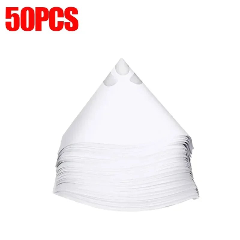 10/20/30/50 шт. сетчатая бумага, фильтры для краски, одноразовая фильтровальная бумага для краски, очищающая фильтрующая чашка, воронка, нейлоновая бумажная воронка с микроню 50Pcs