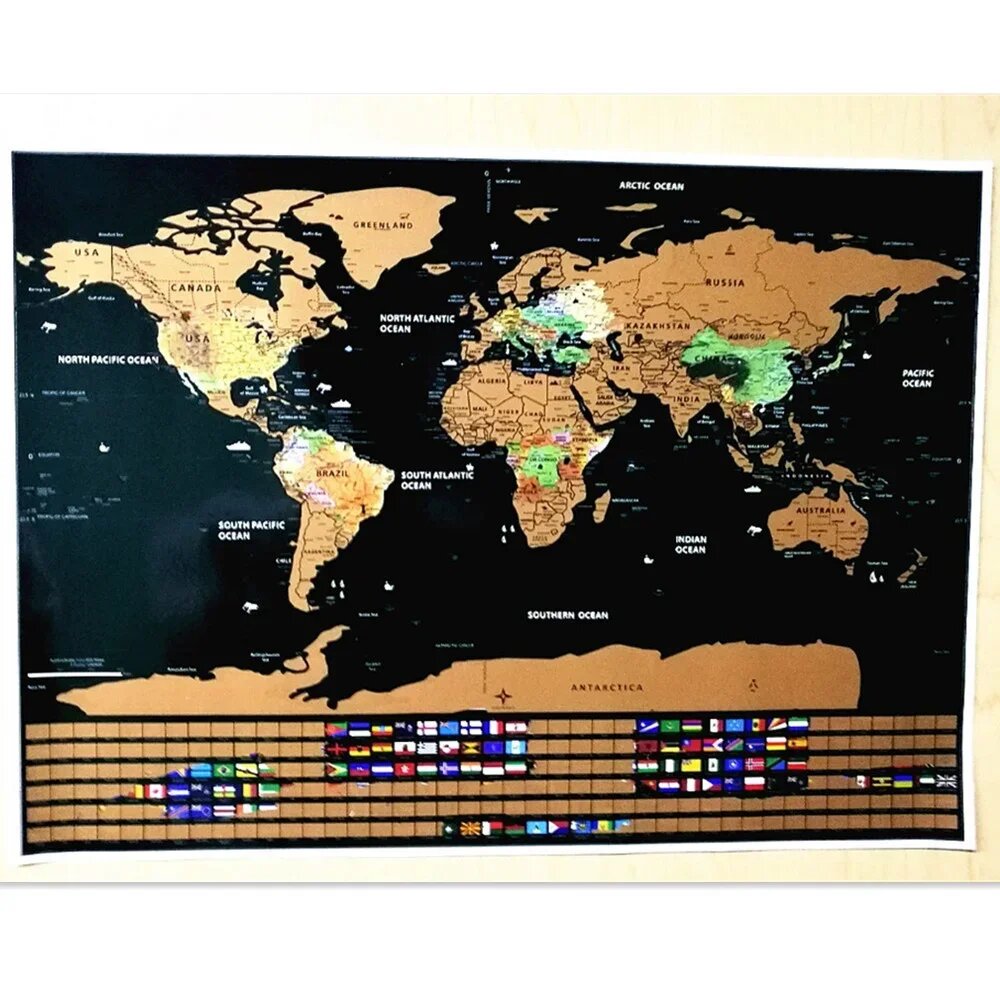 LOSICOE Скретч-карта мира 58X83 CM, 1