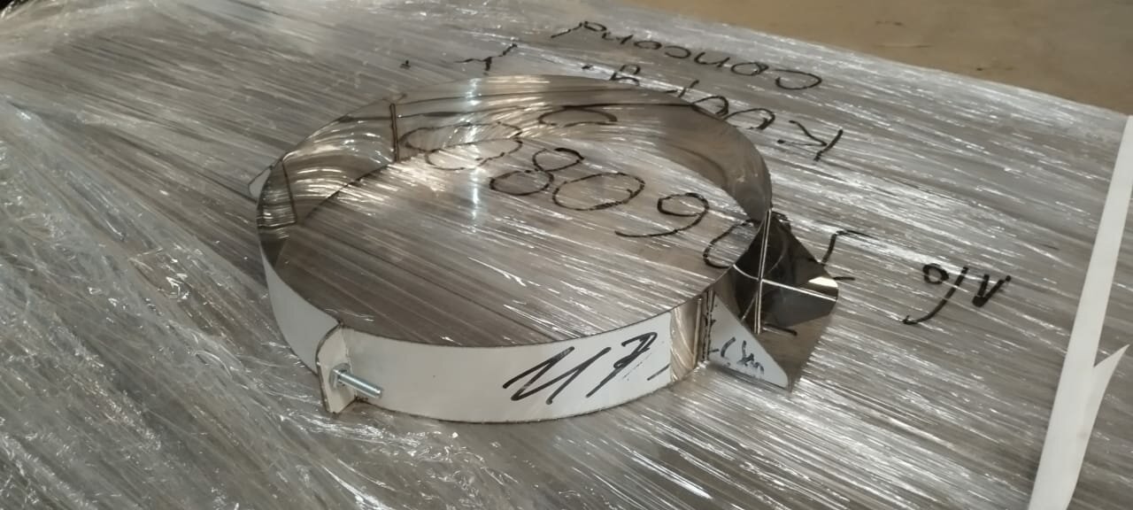 Хомут силовой d 200мм (430) с монтажной L-образной пластиной