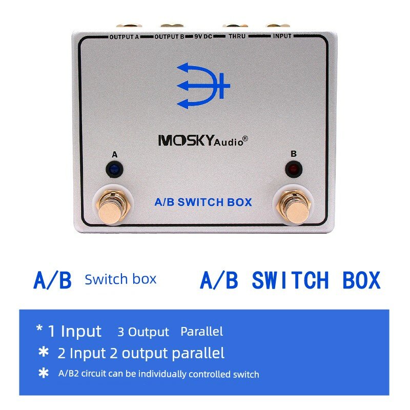 Аудио коммутатор ABXY, однокнопочный контроллер эффектов, переключатель для двух динамиков, селектор для гитарного лупа