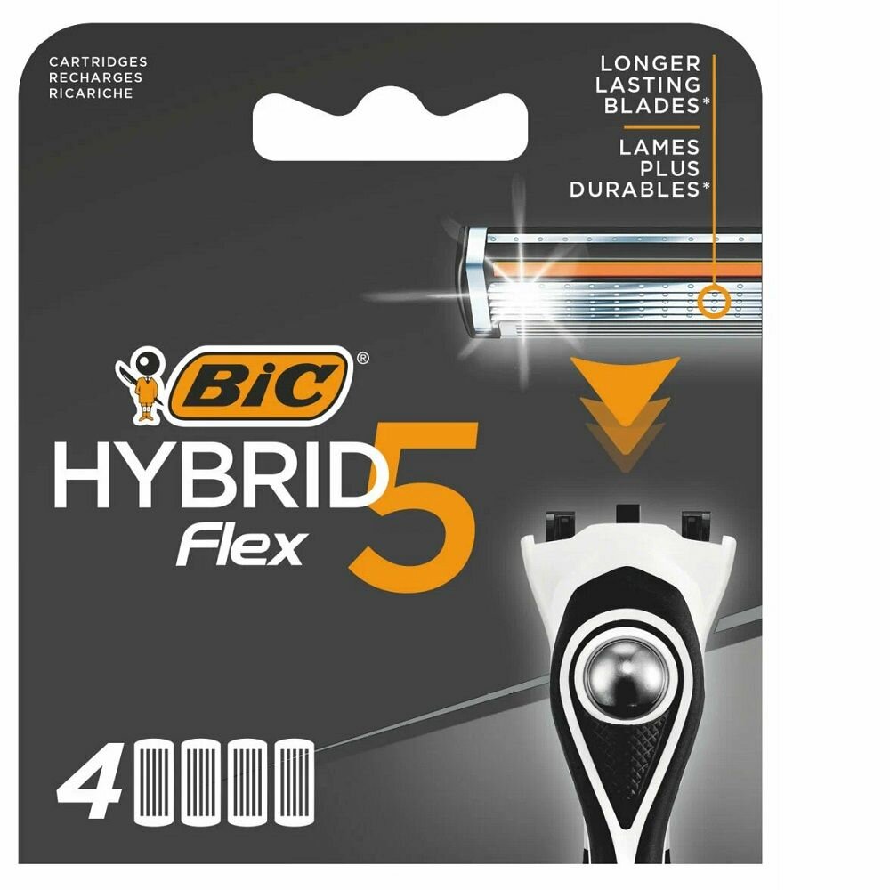 Сменные кассеты BIC Hybrid 5 Flex, 5 лезвий, 4 шт