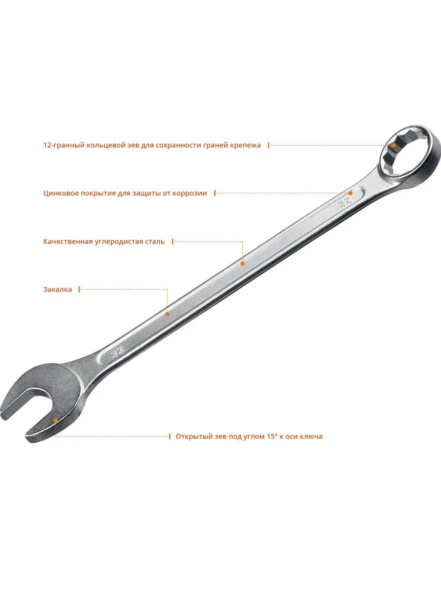 32 мм, комбинированный гаечный ключ