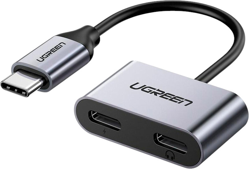 Адаптер Ugreen CM232, USB-C, экранированный, магнитный разъем, серый