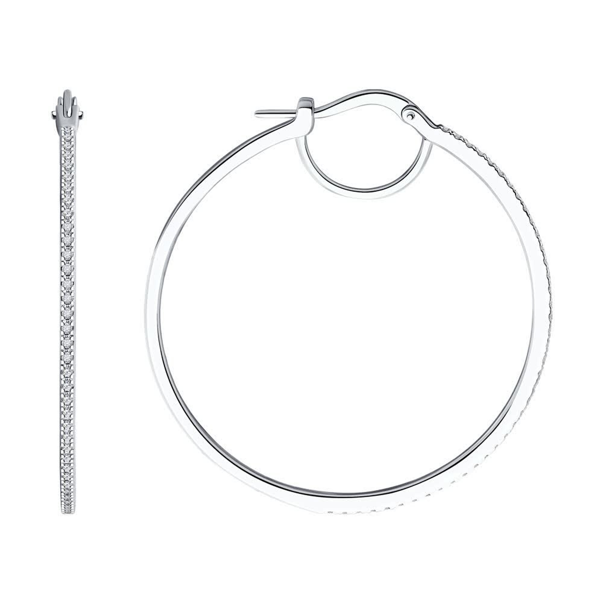 Серьги, белое золото, 585 проба, бриллиант