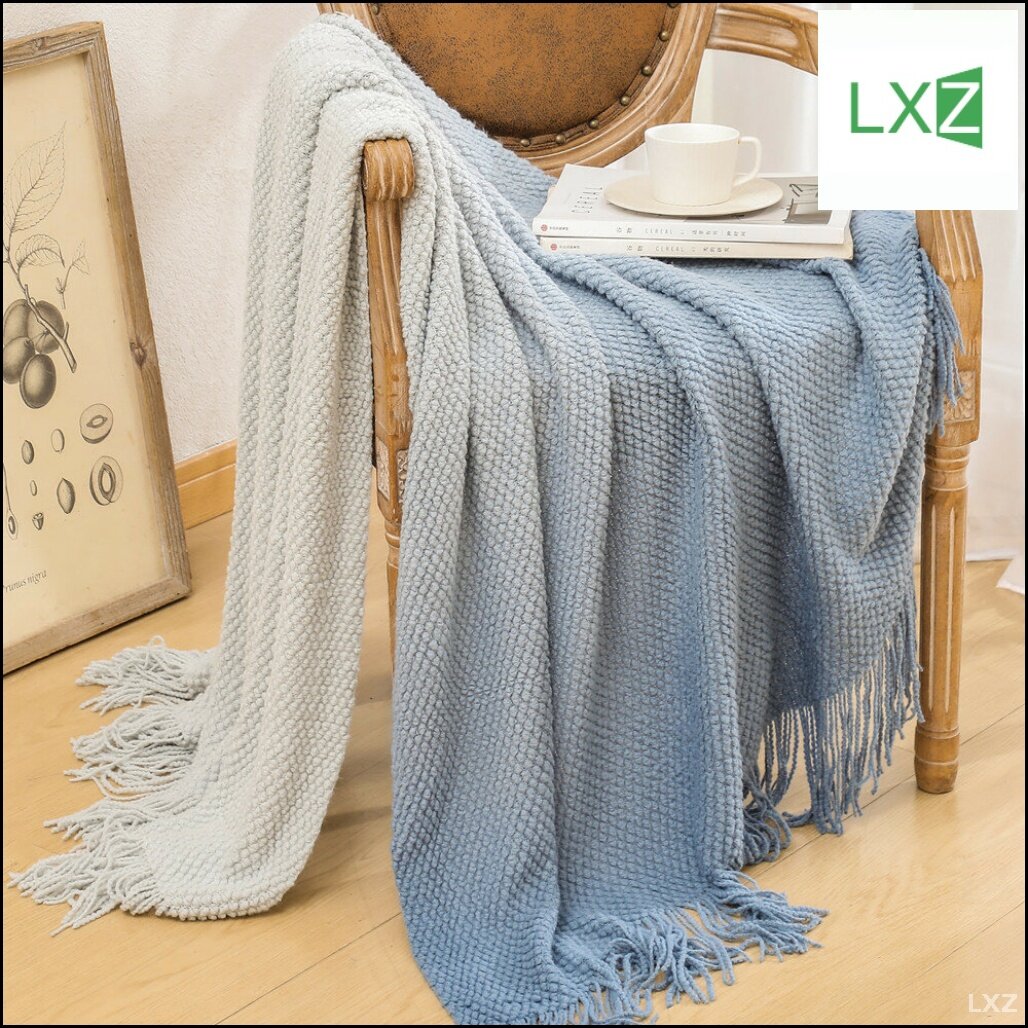 Плед "Эксклюзивный синий градиент", акрил кашемировый эффект, 130х170см