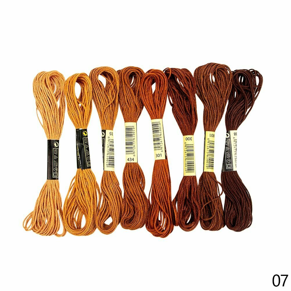 Набор из 8 градиентных хлопковых ниток для вышивки крестом и ручного шитья, плавный переход цвета, 7,5 м, 6 нитей, набор для творчества и рукоделия