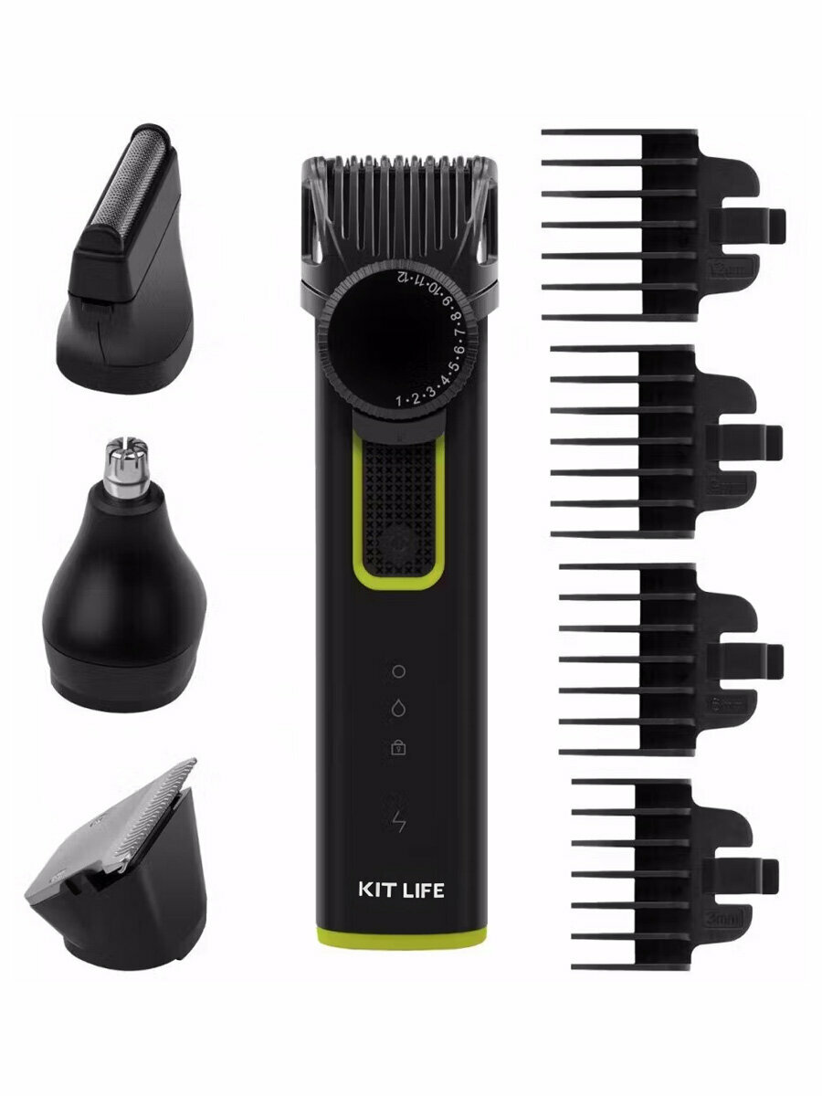 Триммер Kit Life Beard Trimmer Set (KTLFQ01) Black, 5 в 1, USB Type-C