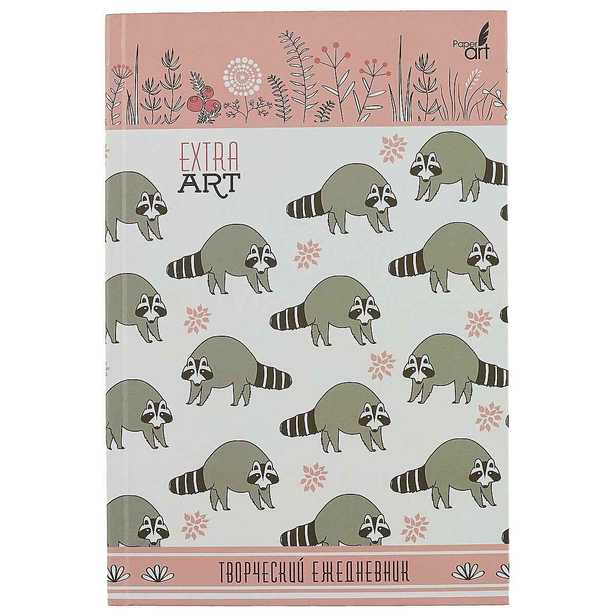 Ежедневник «Еноты на поляне» Listoff, недатированный, 128 листов, А5+