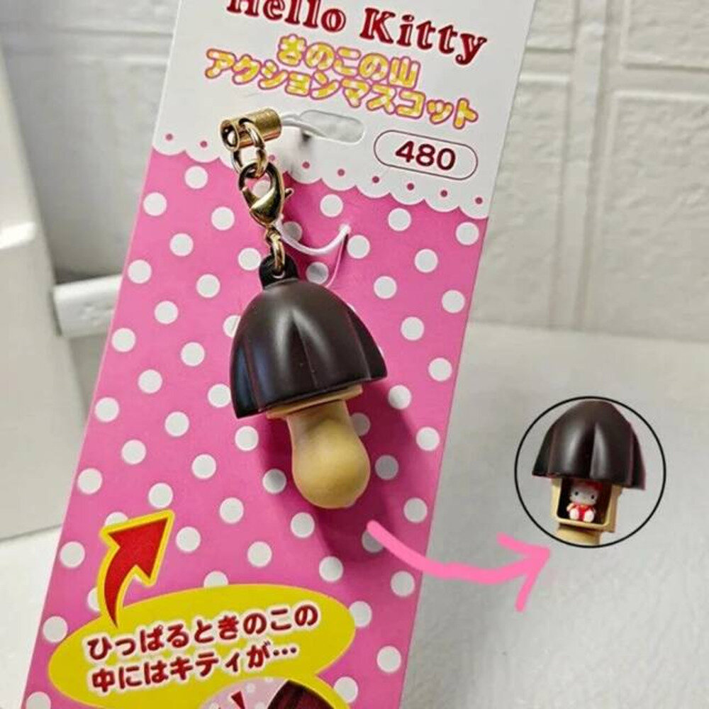 Брелоки Sanrio Hello Kitty с шоколадным грибочком из смолы, милой сумочкой на молнии, подвеской для телефона, украшение для девочки.