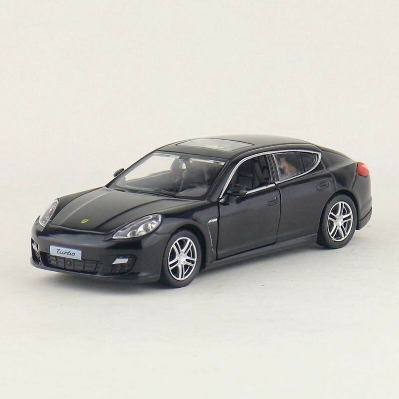 Collectible alloy porsche panamera sports car model with inertia for gift and home decor black