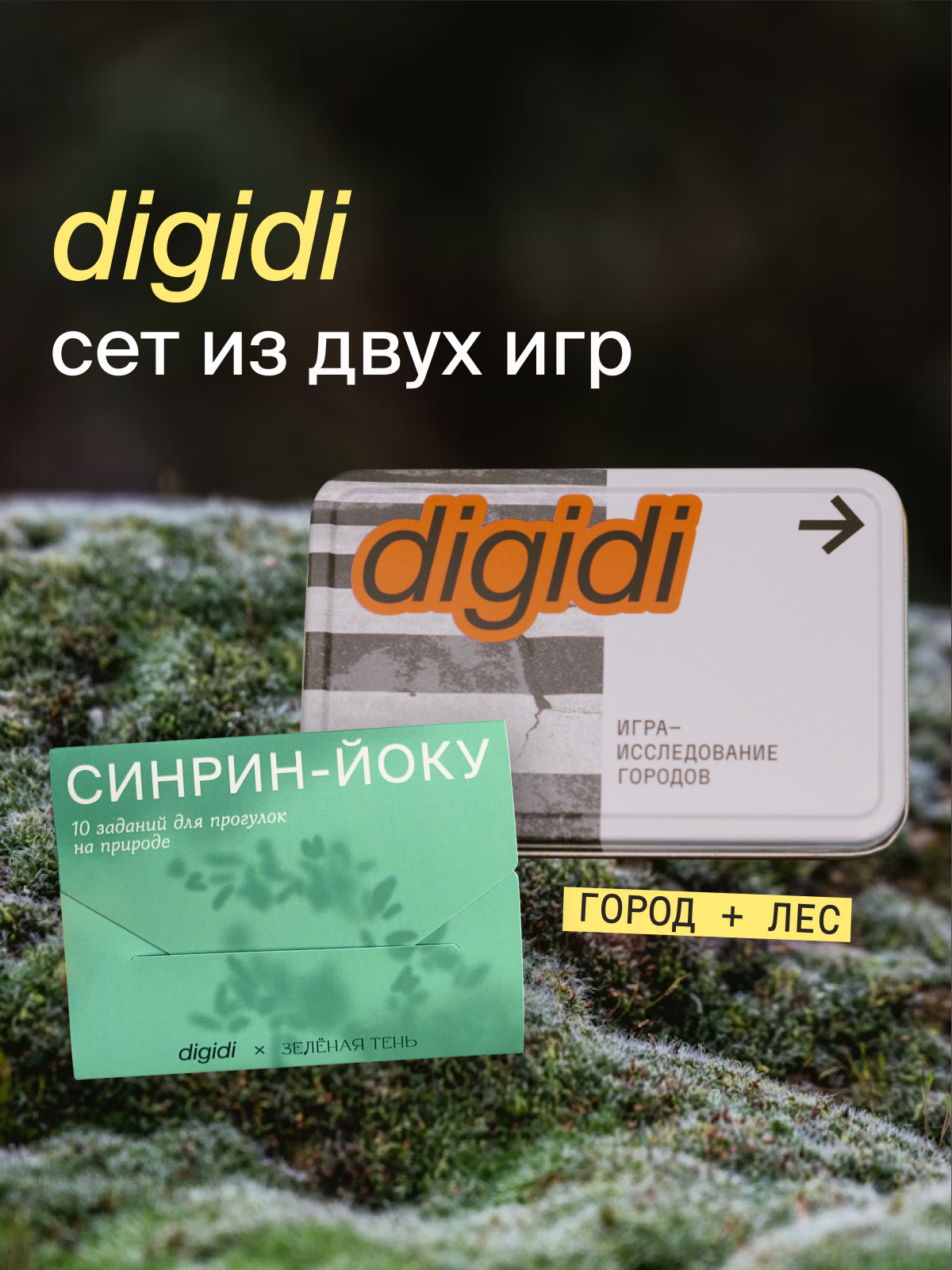 Сет игр (2в1) для прогулок по городу и природе/ digidi x Зеленая тень / карточные игры в подарок