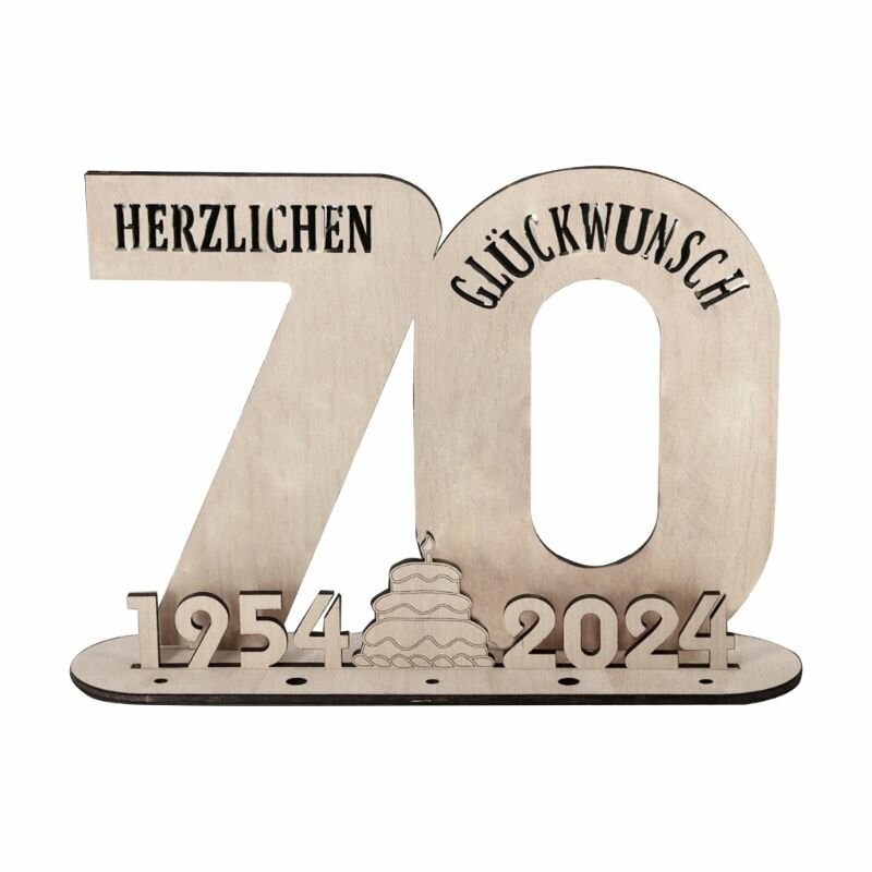 (1 шт.) Декоративная цифра с подсветкой на день рождения 2024 - 70