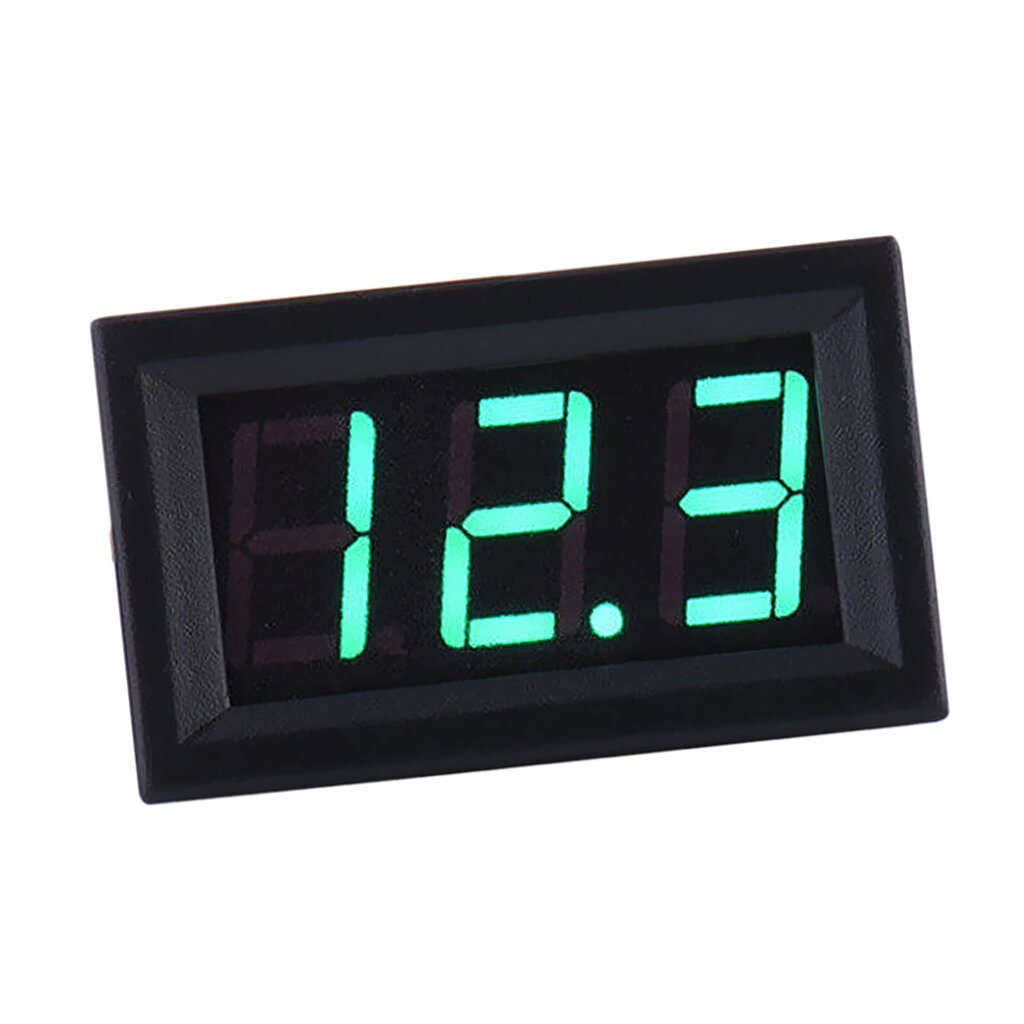 Цифровой вольтметр с защитой от обратного подключения, диапазон 5-120В, зеленый индикатор 0.56 дюйма