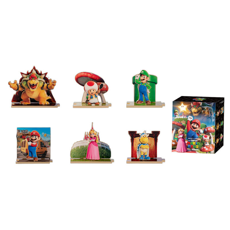POP MART Yoshi, Bowser, Peach Blossom, Принцесса Пич, Марио Super Mario Сценарий Значки Мистические боксы унисекс, Single Mystery Box (Random Pick)