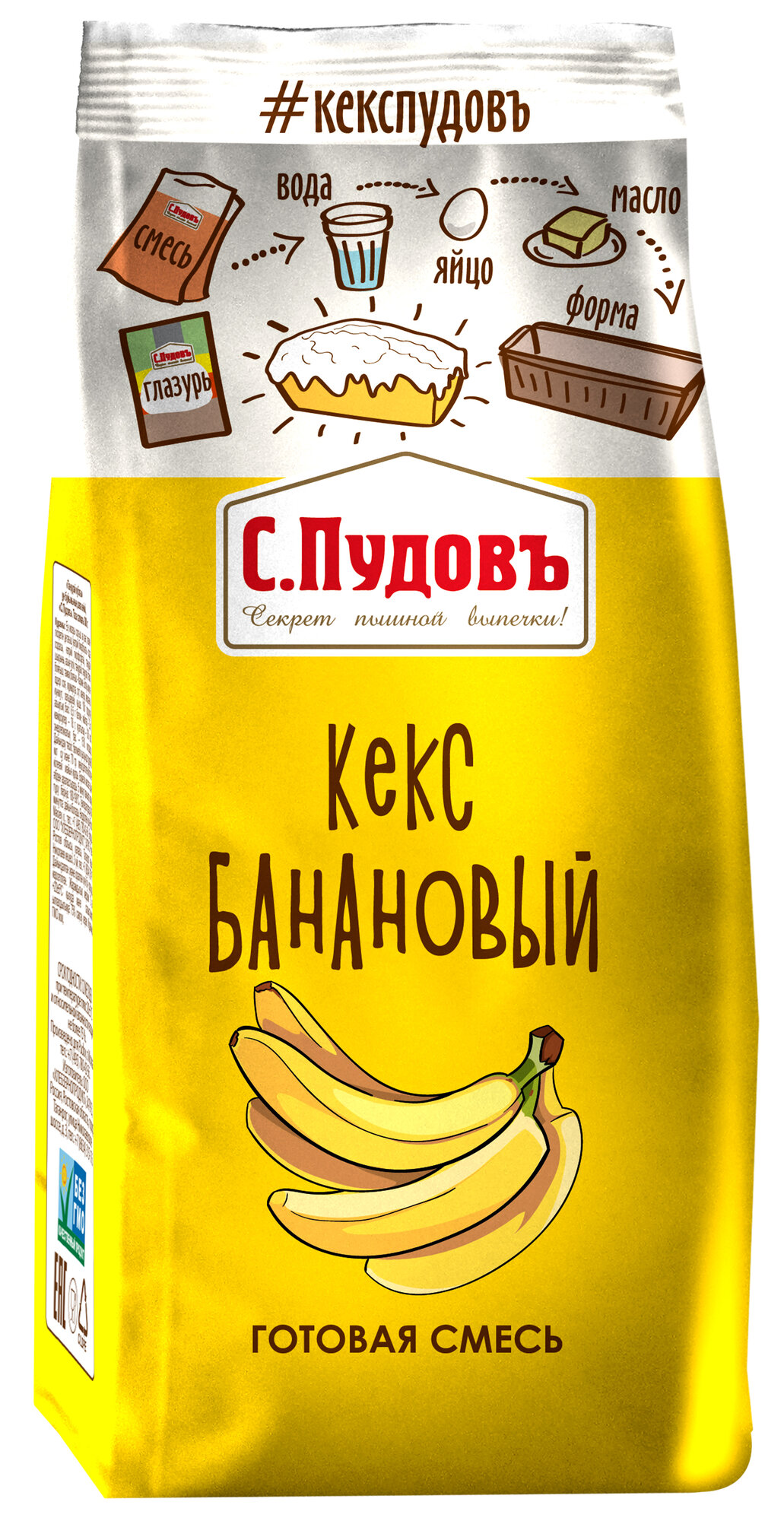 Смесь для выпечки кекс "Банановый" С. Пудовъ, 0.3 кг