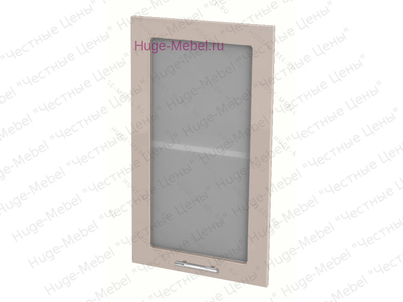 Кухонный фасад Ф-225 кофе с молоком глянец (Ксения) Huge Mebel. Ширина 396 Высота 916. Кухонные фасады